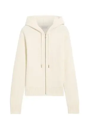 Moncler Wool And Cashmere-blend Zip-up Hoodie - Ecru