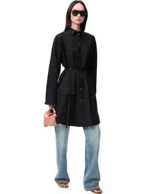 Loewe Shirt Dress In Silk And Cotton - Black