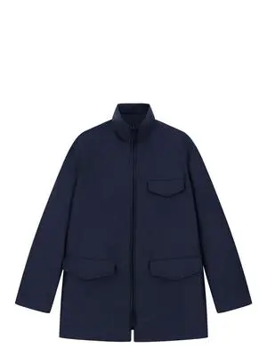 Giorgio Armani Silk-blend Twill Jacket - Navy Blue