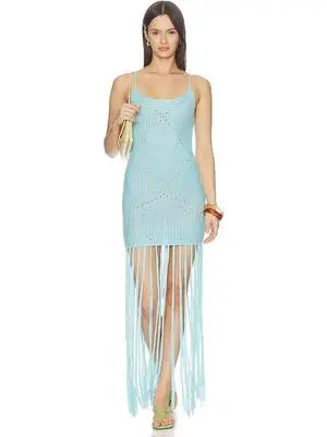 MORE TO COME Avi Crochet Maxi Dress - Ice Blue
