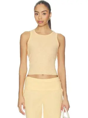 BOBI Cropped Rib Tank Top - Cantaloupe