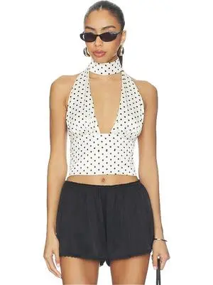 Majorelle Marina Polka Dot Top - Black & Cream Polka Dotl