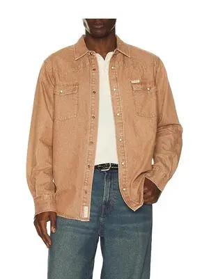 SENDERO PROVISIONS CO. The Wyatt Pearl Snap Shirt In Brown - Faded Brown