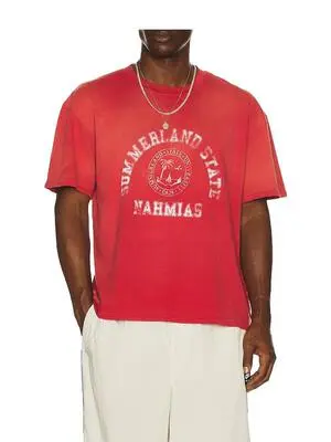 NAHMIAS Summerland State Boxy Tee In Red - Ruby