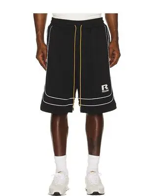 Rhude Baggy Mesh Basketball Short - Black & White