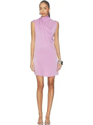 Atlein Draped Neckline Sleeveless Dress - Lila