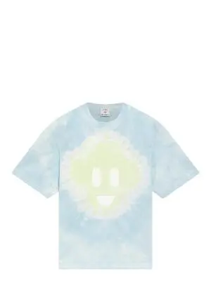 Casablanca Tie Dye Oversized Cc Smile Short Sleeve T-shirt - Blue