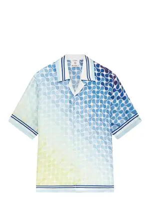 Casablanca Gradient Tennis Tile Short Sleeve Silk Shirt - Multicolor