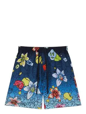 Casablanca Collage D'icones Graphiques Silk Shorts - Multicolor