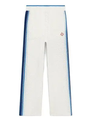 Casablanca White & Striped Mesh Track Pants - Blue