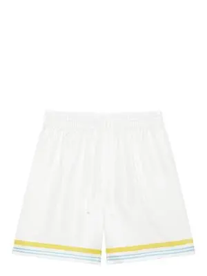 Casablanca Tennis Landscape Silk Shorts - White
