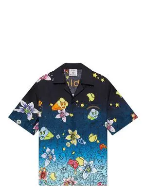 Casablanca Collage D'icones Graphiques Short Sleeve Silk Shirt - Multicolor