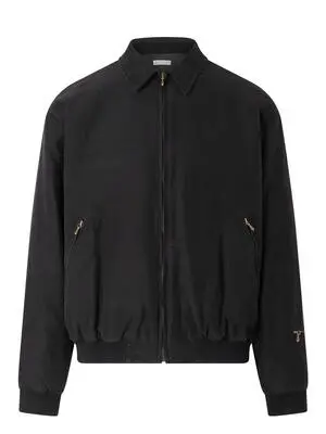A.PRESSE Cotton And Silk-blend Moleskin Bomber Jacket - Black