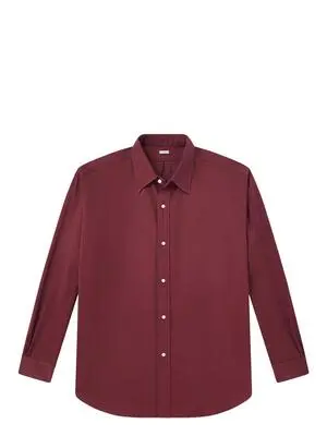 A.PRESSE Cotton-twill Shirt - Burgundy