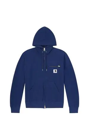 Sacai Carhartt Wip Logo-appliquéd Zip-up Hoodie - Blue