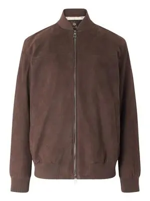 Loro Piana Ivy Padded Suede Bomber Jacket - Brown