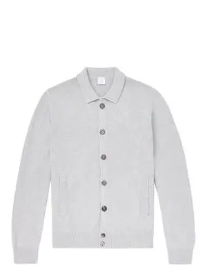 Eleventy Cotton And Silk-blend Cardigan - Gray