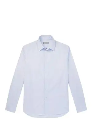 Canali Impeccabile Cutaway-collar Cotton-poplin Shirt - Blue