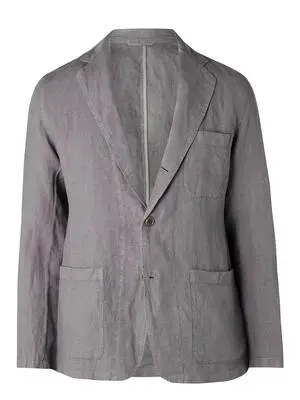 Hartford Jobby Pat Linen Suit Jacket - Gray