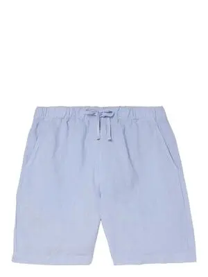 Hartford Joggy Straight-leg Linen Bermuda Shorts - Blue