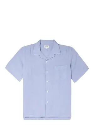 Hartford Palmito Mc Pat Convertible-collar Linen Shirt - Blue