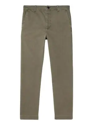 FRAME The Straight Cotton-twill Chinos - Green
