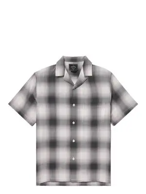 Portuguese Flannel Smogy Convertible-collar Checked Cotton Shirt - Black