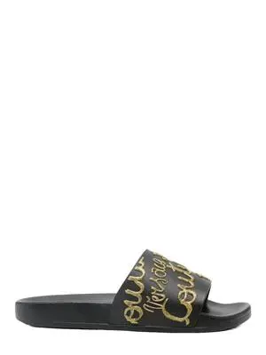 Versace Embossed Slides - Black