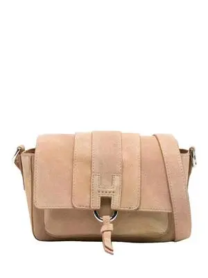 Hogan Trend Flap Suede Shoulder Bag - Neutrals