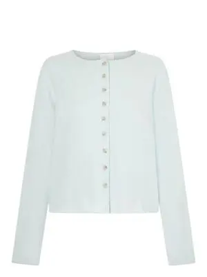 ALLUDE Ribbed Cotton And Cashmere-blend Cardigan - Blue