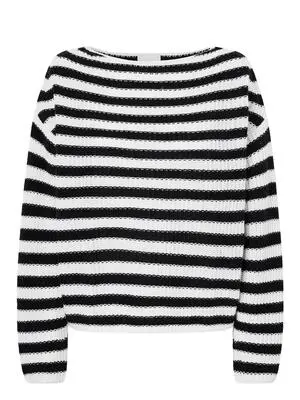 ALLUDE Striped Cotton And Cashmere-blend Sweater - Blue