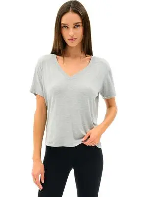 Splits59 Georgia Jersey V-neck - Heather Grey