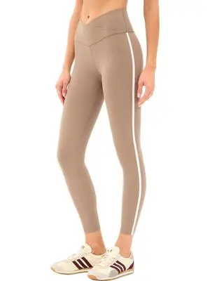 Splits59 Mia Rigor Legging W/ Stripe - Latte/white