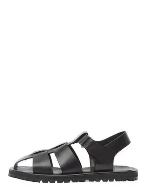 Studio Nicholson Sandom Leather Fisherman Sandal - Black
