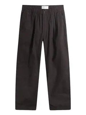 Universal Works Summer Canvas Pleated Track Pant - Licorice