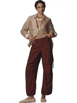 Anthropologie Utility Parachute Trousers - Smoked Paprika