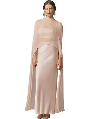 MARE MARE Lydia Satin Skirt And Cape Set - Ice Pink