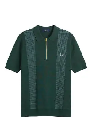Fred Perry Panel Knitted Polo Shirt - Grassroots