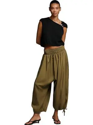 Anthropologie By Anthropologie Draped Harem Pants Avocado