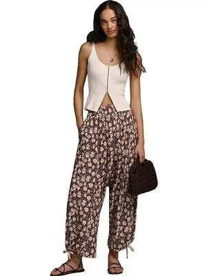 Anthropologie By Anthropologie Draped Harem Pants Brown Pattern