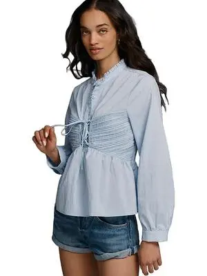 MARE MARE Long-sleeve Cinched Top - Light Blue