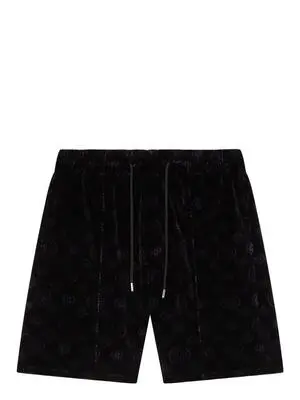 Casablanca Monogram Velour Shorts - Silver
