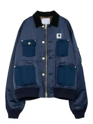 Sacai X Carhartt Wip Nylon Bomber Jacket - Blue