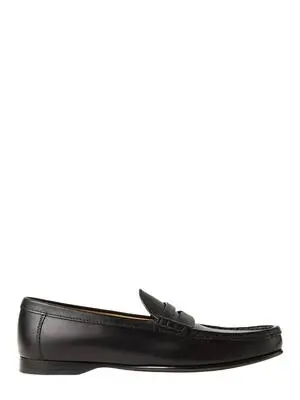 Ralph Lauren Chalmers Burnished Calfskin Penny Loafer - Black