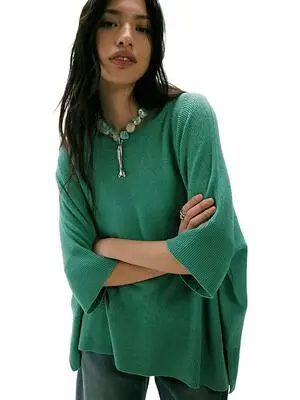 Free People We The Free Ninth Street Cashmere Tee - Venetian Green