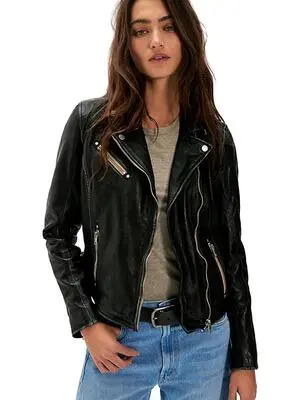 MAURITIUS LEATHER Sofia Moto Leather Jacket - Black
