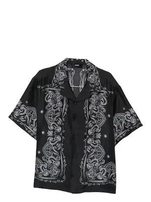 Amiri Bandana Paint Bowling Shirt - Black