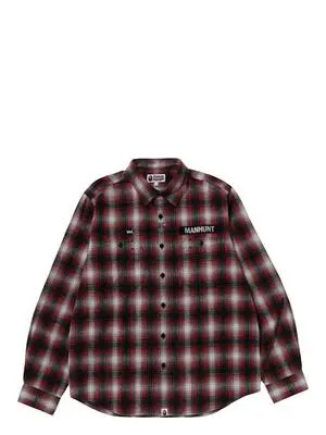 A BATHING APE Flannel Check Tactical Shirt Red