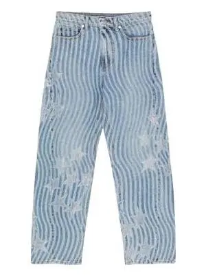 Alexander Wang Float Stars & Stripes Laser Print & Hotfix Jean - Vintage Medium Indigo