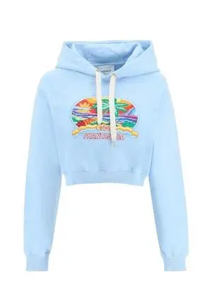Casablanca Casa Phantastica Embroidered Hoodie - Blue
